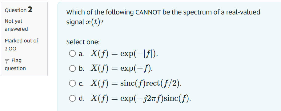 Solved What is the spectrum of x(t)=cos(10πt+π)+sin(4πt+π/3) | Chegg.com