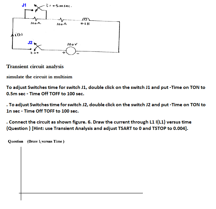 Solved J1 to-5 msec. 0 0-IH Dar 10. list) 32 100V Transient | Chegg.com