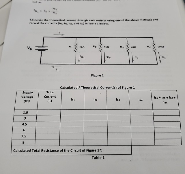 Solved below Calculate the theoretical current through each | Chegg.com