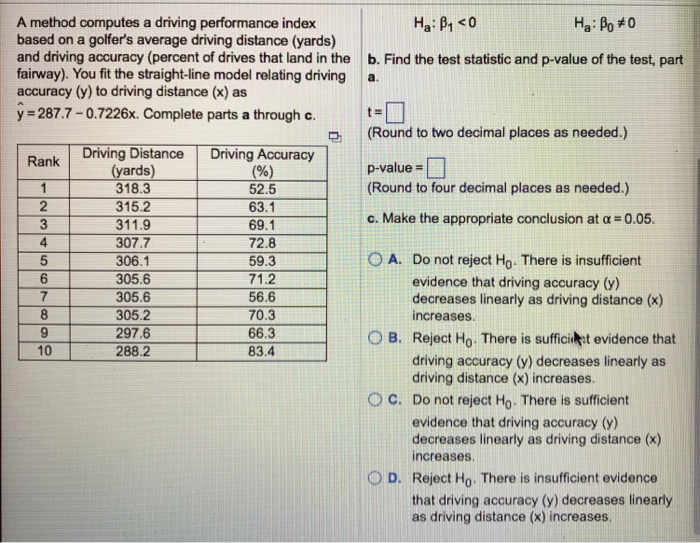 Solved Can Someone Please Help Find Test Statistic P Value