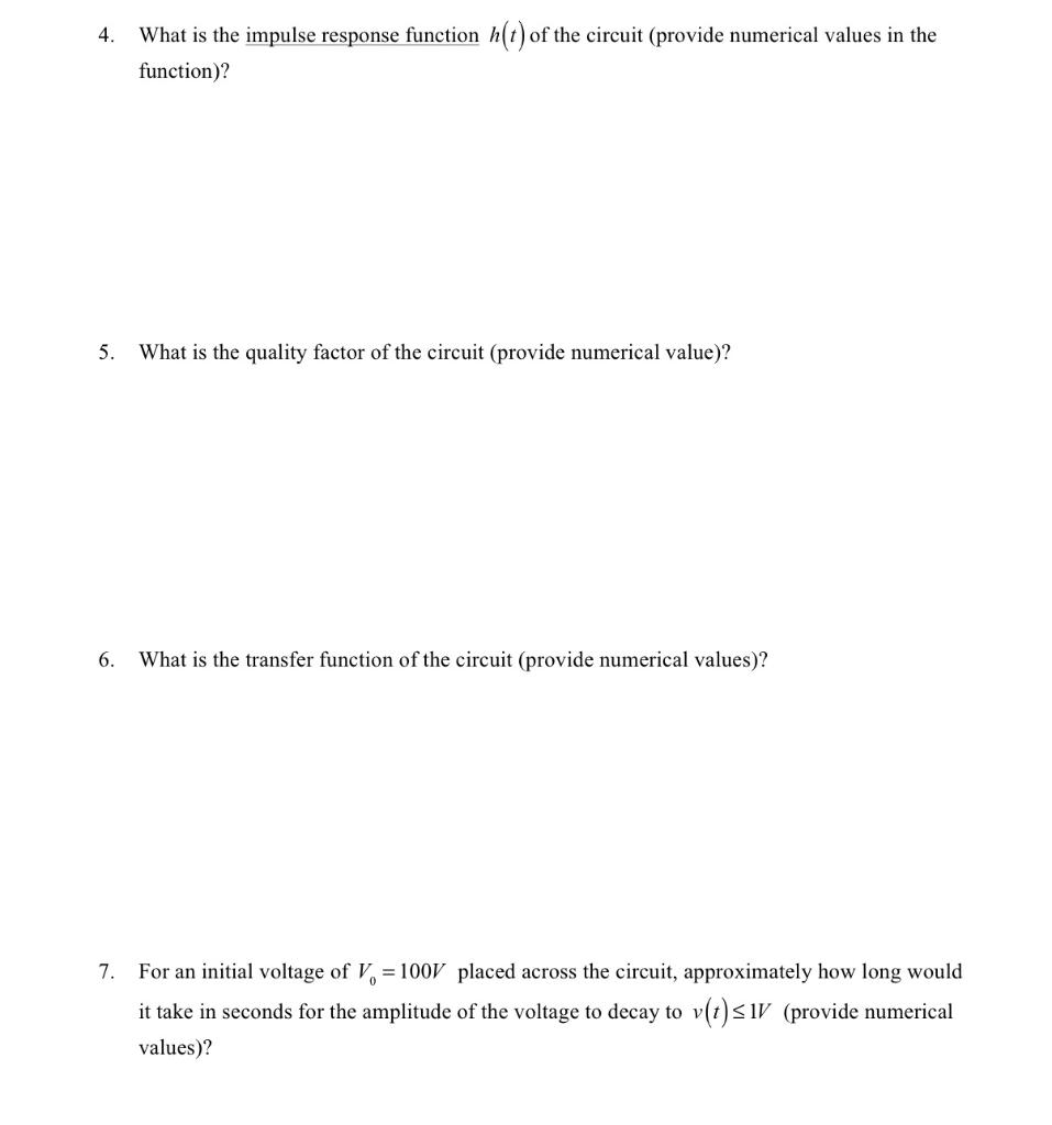 Solved 3. What is the natural frequency ω0 of the circuit | Chegg.com