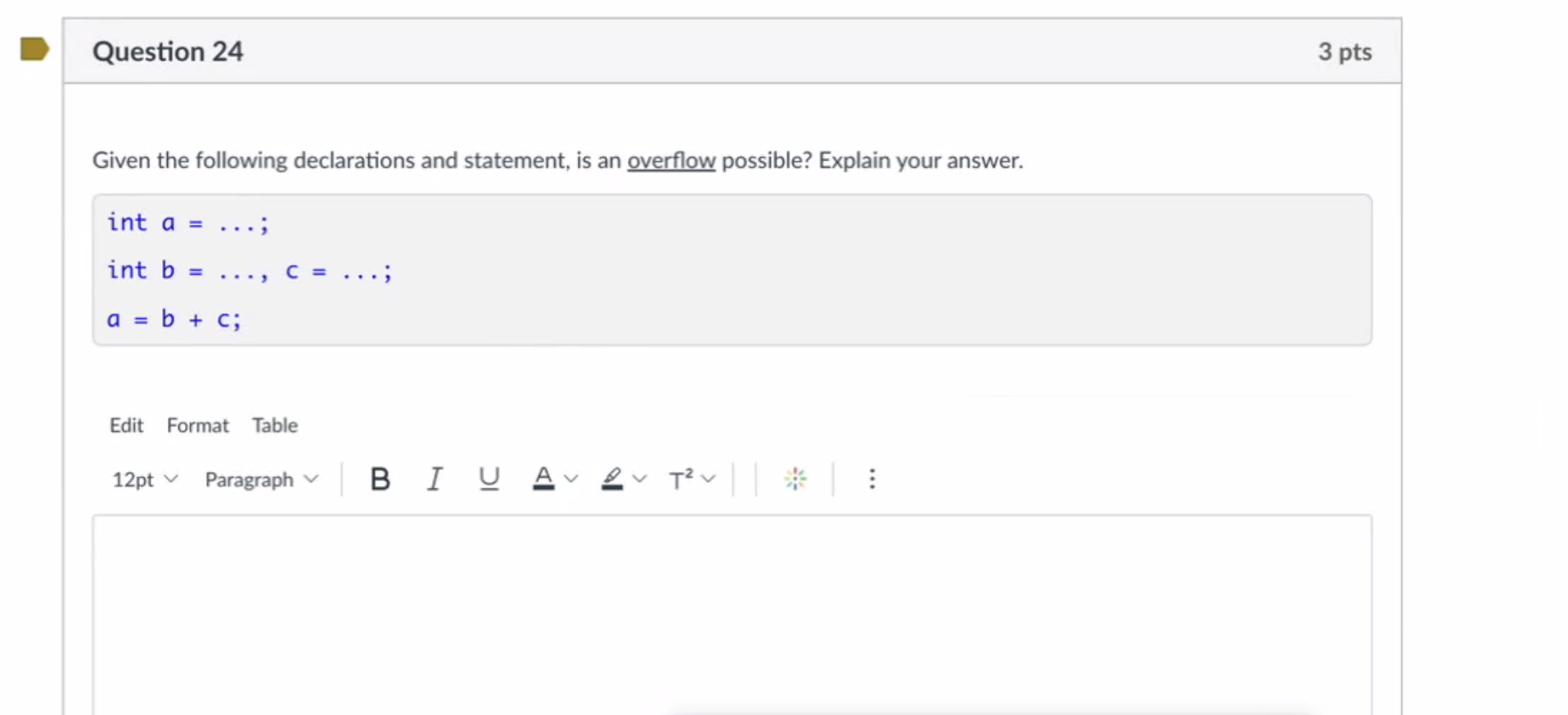 Solved Given the following declarations and statement, is an | Chegg.com