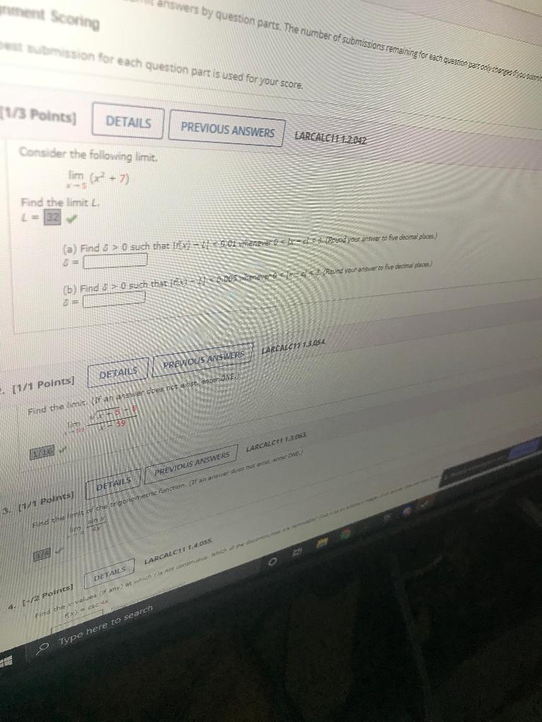 Solved ment Scoring answers by question parts. The number of | Chegg.com