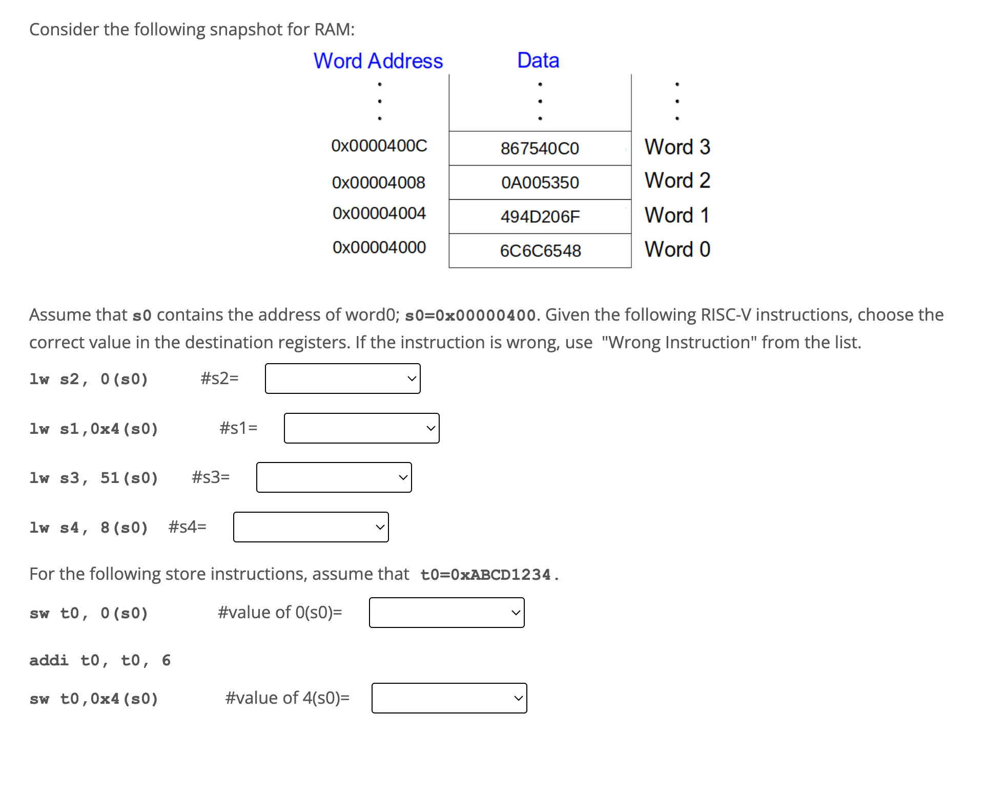 Solved Consider the following snapshot for RAM:Assume that | Chegg.com