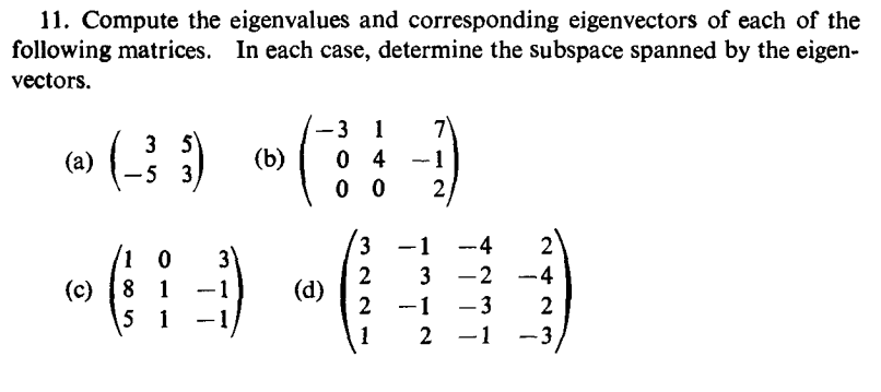 Solved 11. Compute the eigenvalues and corresponding | Chegg.com