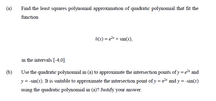 Solved (a) Find the least squares polynomial approximation | Chegg.com