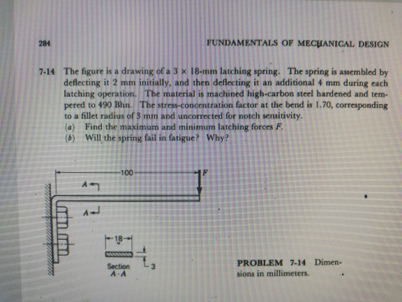 Solved FUNDAMENTALS OF MECHANICAL DESIGN 7-14 The figure is | Chegg.com