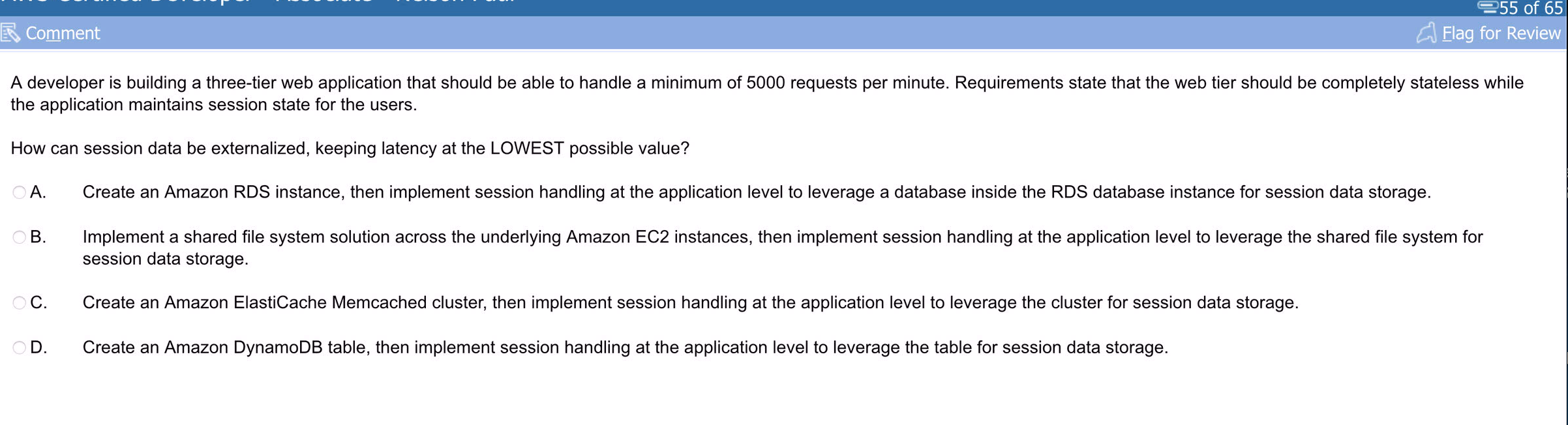 Solved E Comment 255 of 65 Flag for Review A developer is | Chegg.com