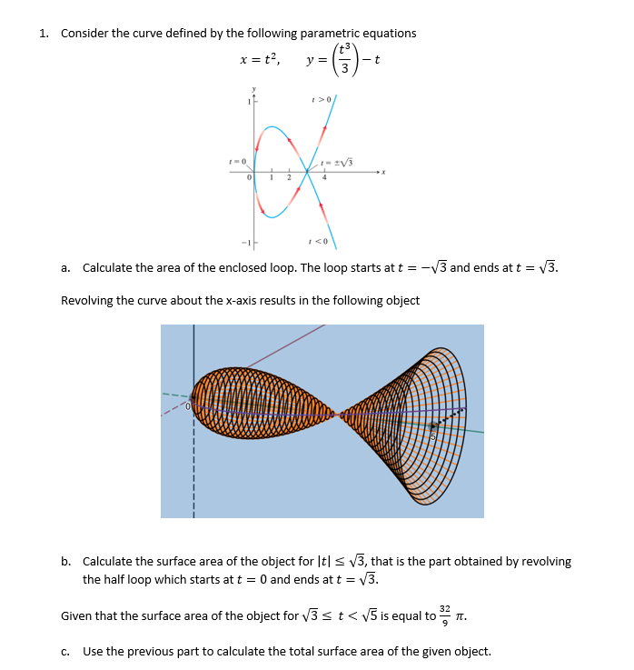 Solved 1. Consider the curve defined by the following | Chegg.com