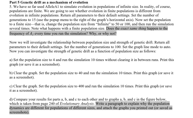 Solved Part 5 ﻿Genetic drift as a mechanism of evolutionWe | Chegg.com