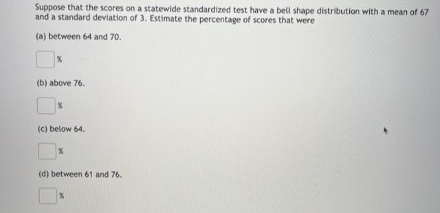 Solved Suppose That The Scores On A Statewide Standardized