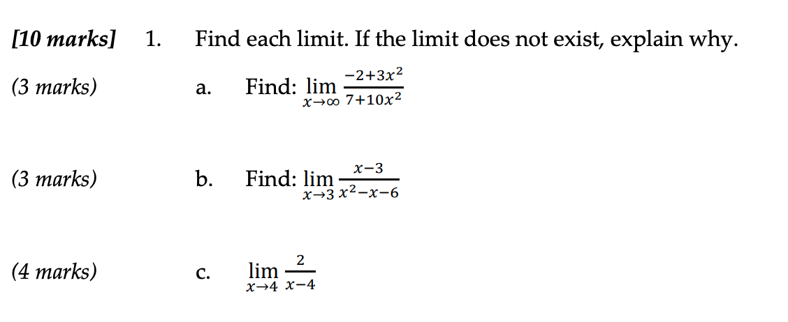 Solved Find each limit. If the limit does not exist, explain | Chegg.com