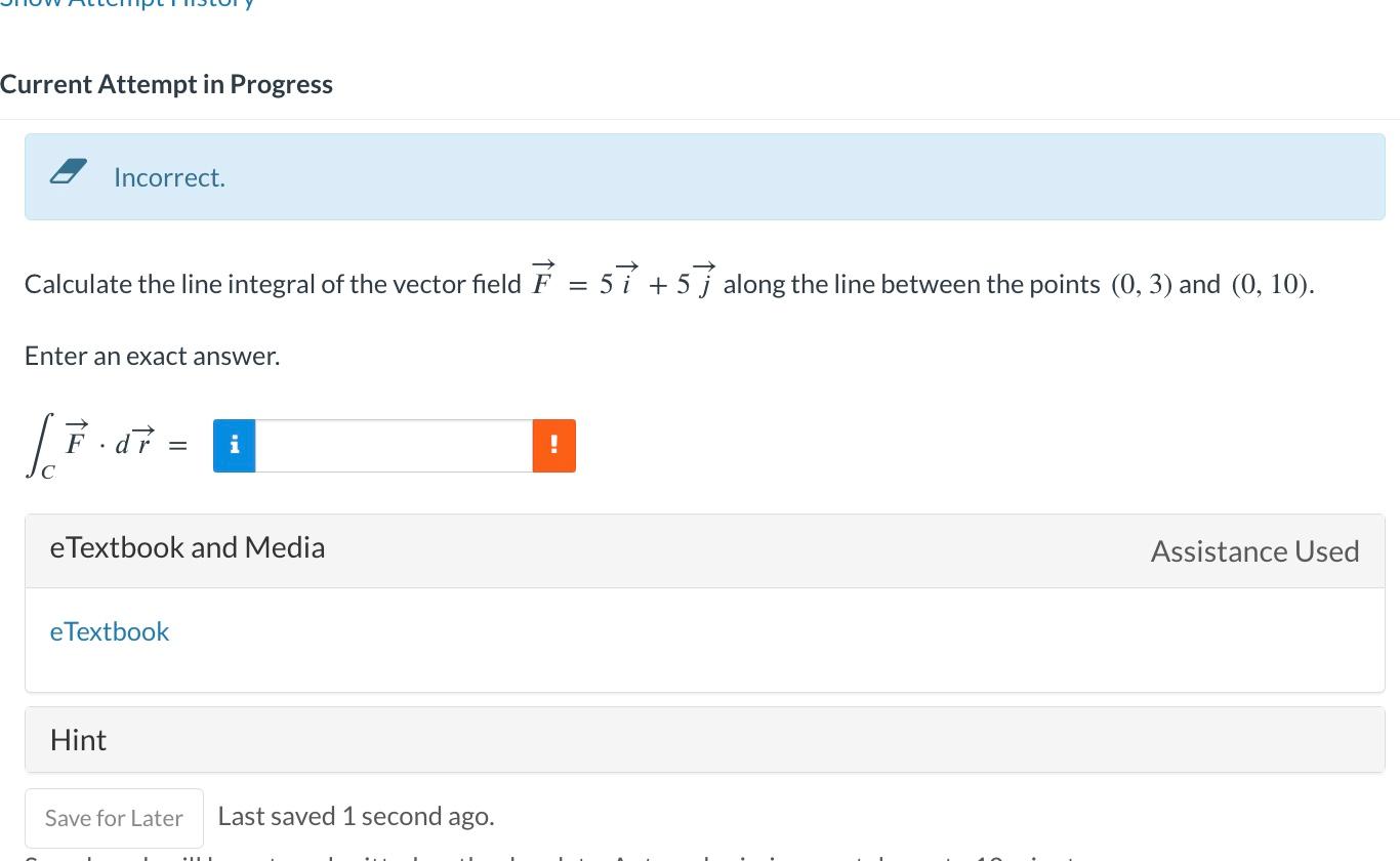 Solved Current Attempt in Progress Incorrect. Calculate the | Chegg.com