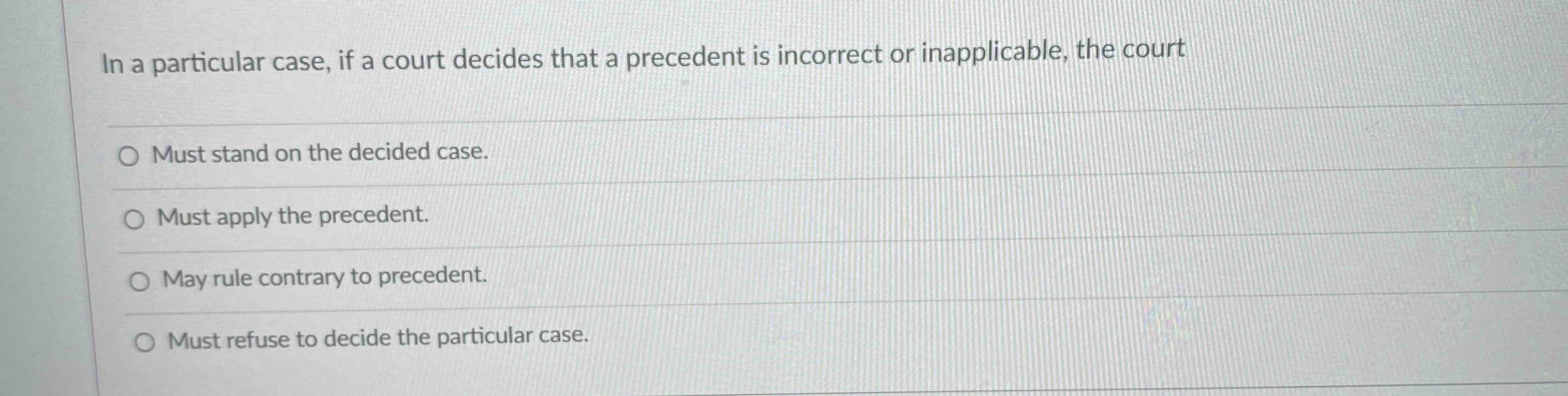 Solved In a particular case, if a court decides that a | Chegg.com