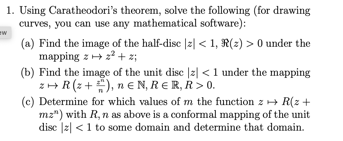 Solved Using Caratheodori's theorem, solve the following | Chegg.com