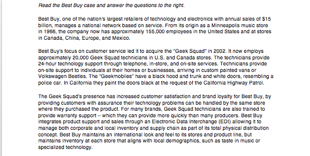 Solved Read the Best Buy case and answer the questions to | Chegg.com