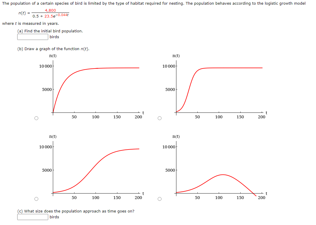 Solved The population of a certain species of bird is | Chegg.com