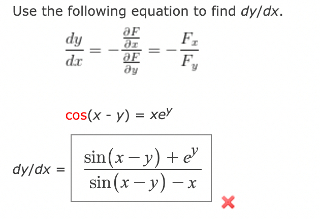 Solved Use the following equation to find | Chegg.com