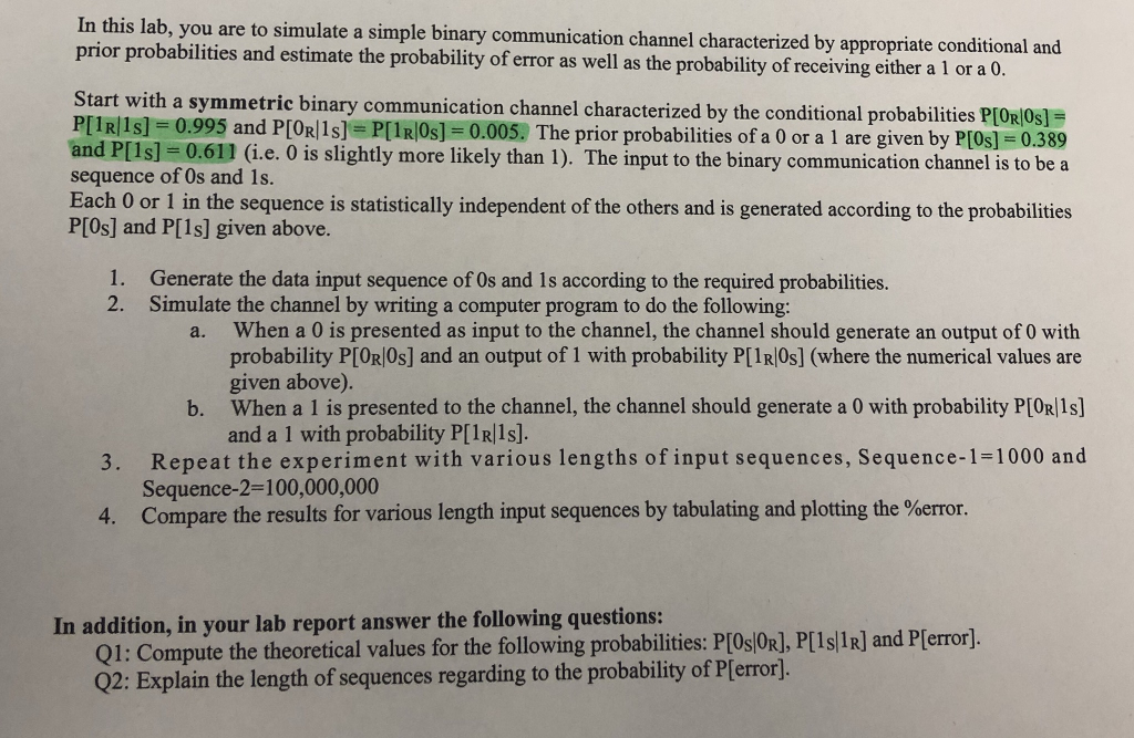 Solved In this lab, you are to simulate a simple binary | Chegg.com