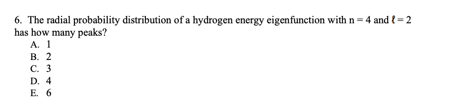 Solved 6. The radial probability distribution of a hydrogen | Chegg.com