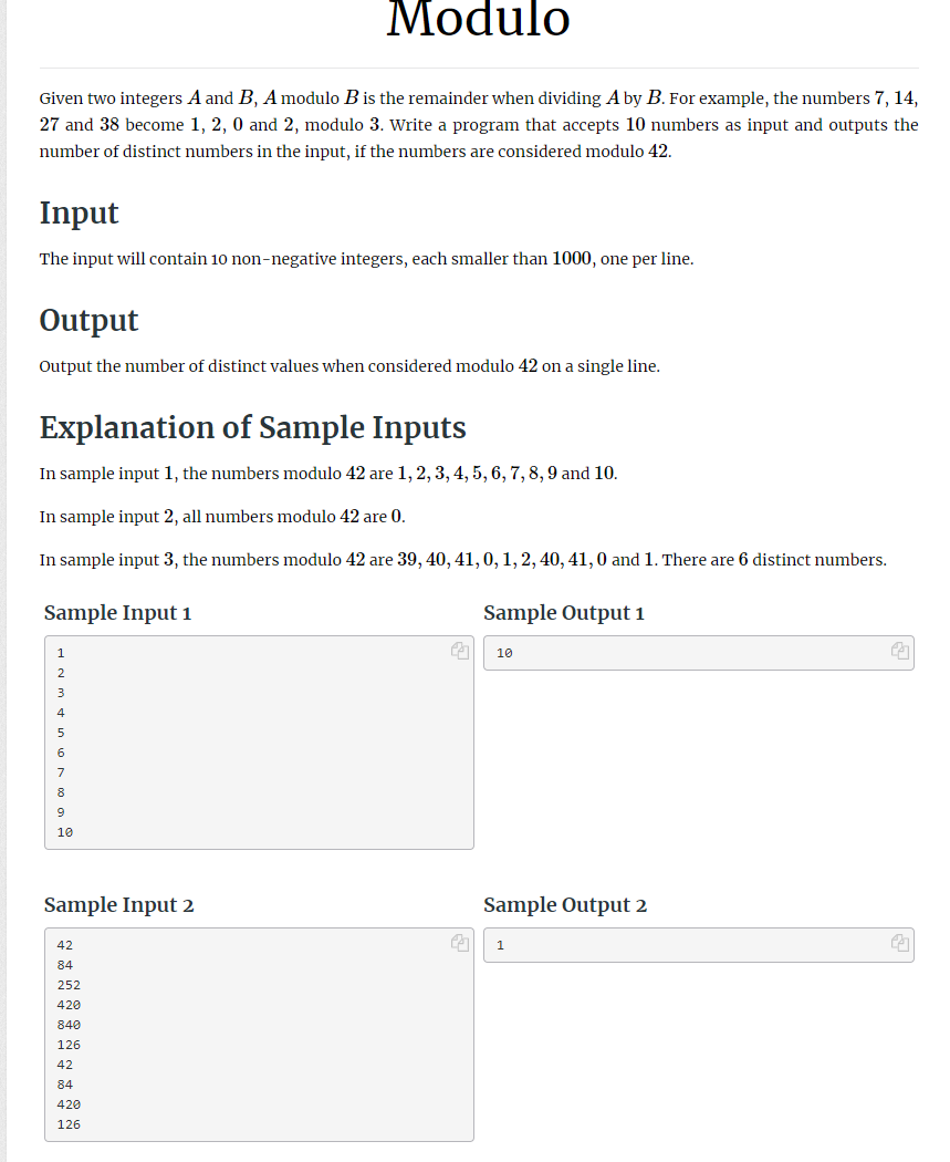Solved Modulo Given two integers A and B, A modulo B is the | Chegg.com