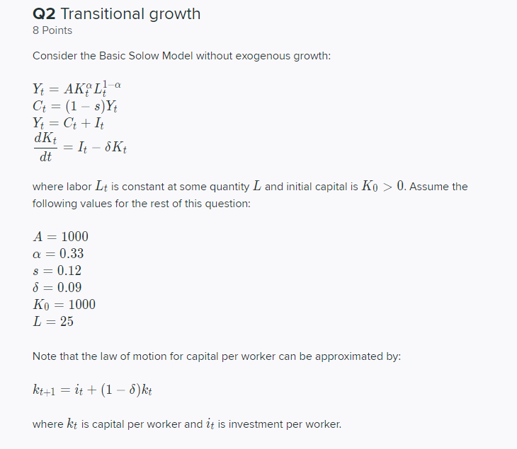 Solved Q2.1 1 Point Compute initial (i.e., year t=0t=0) | Chegg.com Solved Q2.1 1 Point Compute initial (i.e., year t=0t=0) | Chegg.com