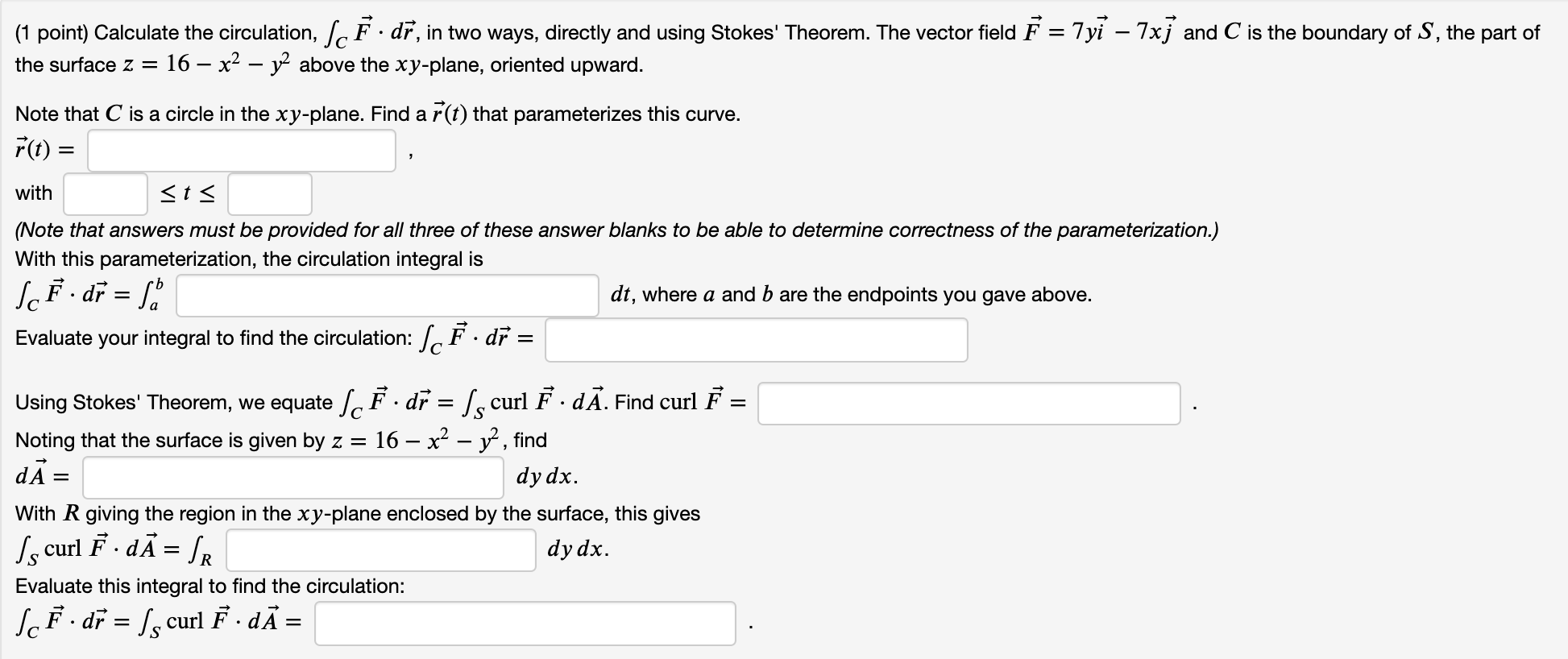 Solved 1 Point Calculate The Circulation Sc Dĩ In Two