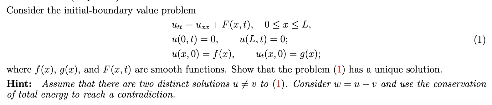 Solved = Consider the initial-boundary value problem Utt Uzx | Chegg.com