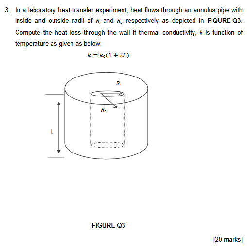 Solved 3. In a laboratory heat transfer experiment, heat | Chegg.com