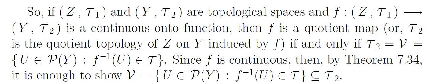 Solved OR using that (f is quotient map if it is continuous, | Chegg.com