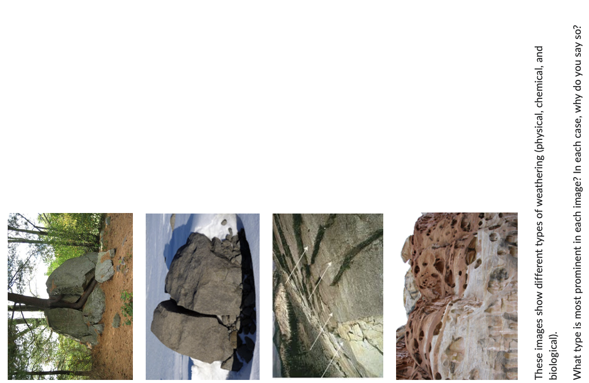 Solved These images show different types of weathering | Chegg.com