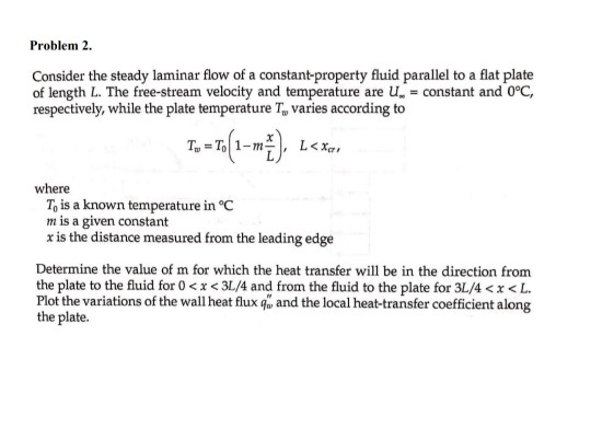 Solved Problem 2. Consider the steady laminar flow of a | Chegg.com