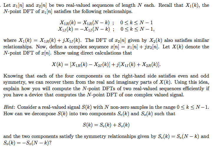 Solved Let x1[n] and x2[n] be two real-valued sequences of | Chegg.com