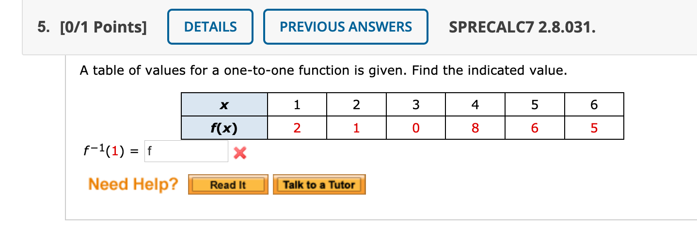 Solved 5. [0/1 Points] DETAILS PREVIOUS ANSWERS SPRECALC7 | Chegg.com