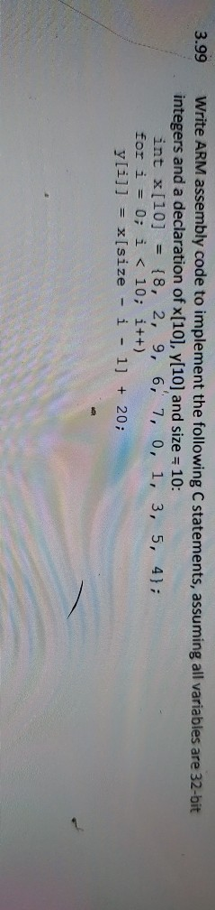 Solved 399 Write Arm Assembly Code To Implement The 4550
