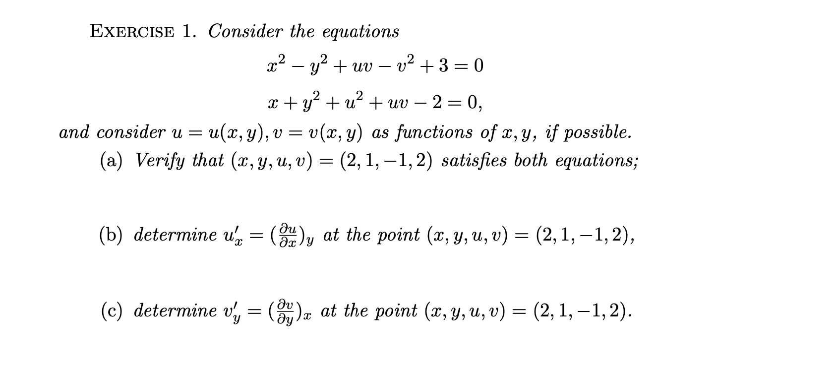 Solved EXERCISE 1. Consider the equations | Chegg.com