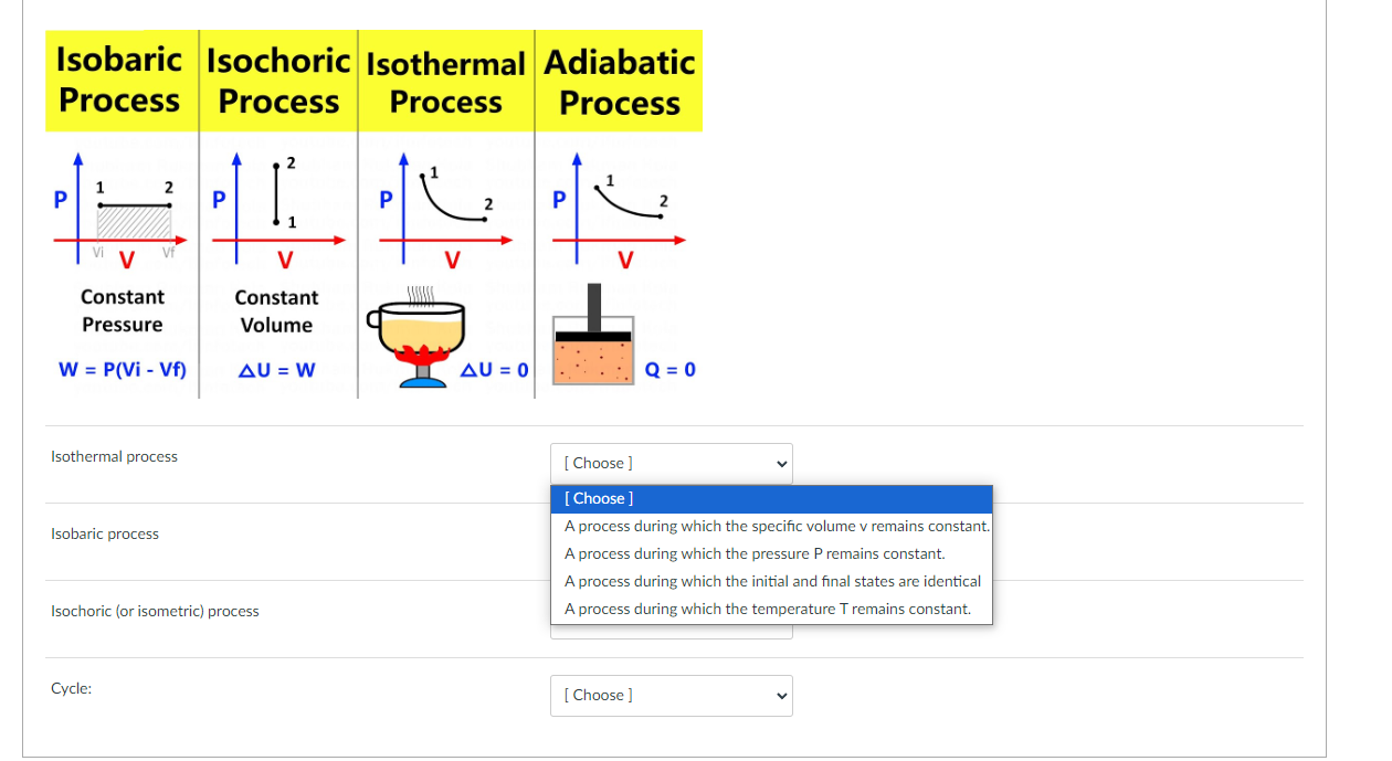 Solved Isothermal processIsobaric processIsochoric (or | Chegg.com