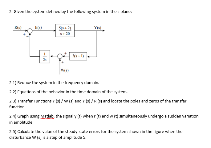 Solved 2. Given the system defined by the following system | Chegg.com