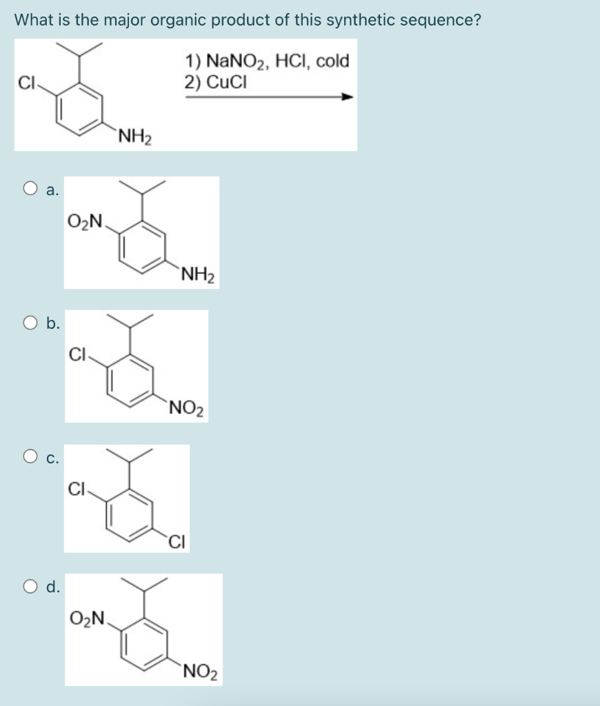 Solved What is the major organic product of this synthetic | Chegg.com