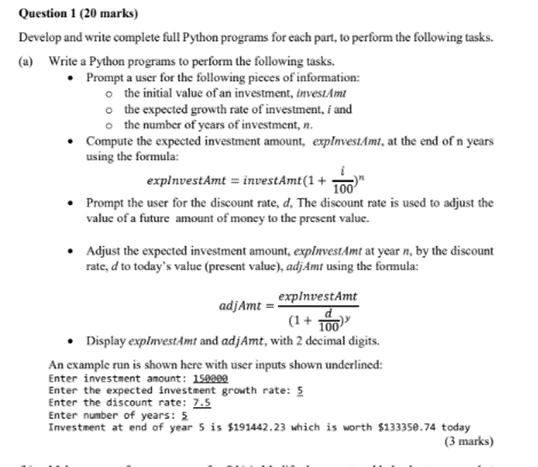 Solved lop and write complete full Python programs for each | Chegg.com