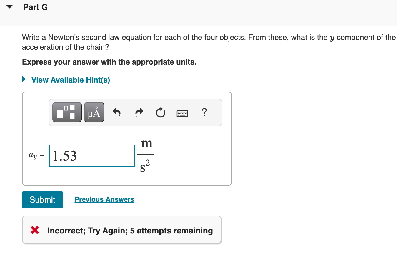 A student suspends a chain consisting of three links, | Chegg.com