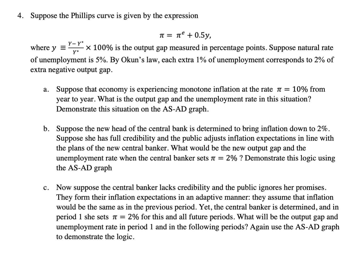 Solved Suppose the Phillips curve is given by the | Chegg.com
