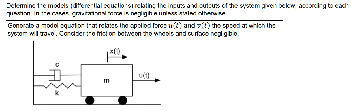 Solved Determine The Models Differential Equations 3366