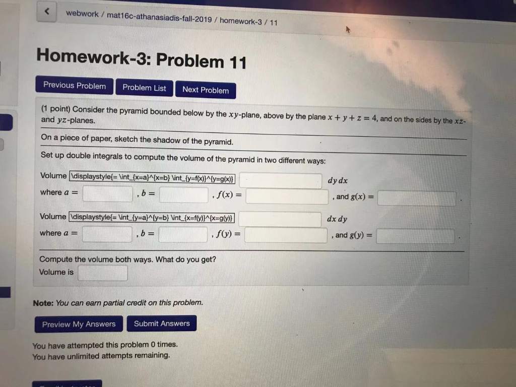 Solved webwork / mat16c-athanasiadis-fall-2019/homework-3/11 | Chegg.com