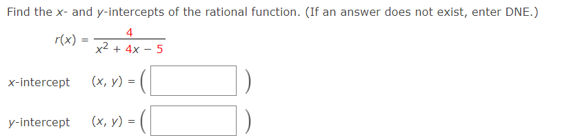 Solved Find the x - and y-intercepts of the rational | Chegg.com