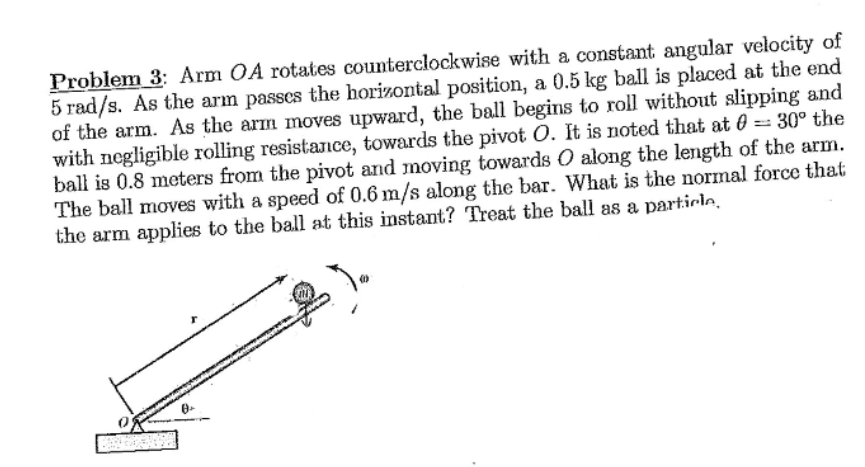 Solved Problem 3: Arm OA rotates counterclockwise with a | Chegg.com