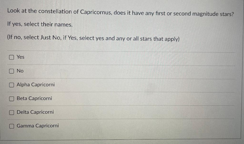 Solved Look at the constellation of Capricornus, does it | Chegg.com