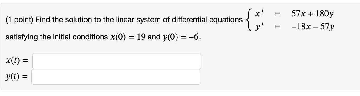 Solved by an EXPERT (1 ﻿point) ﻿Find the solution to ﻿the linear system | Chegg.com