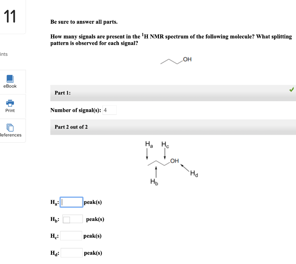 Solved 11 Be sure to answer all parts. How many signals are | Chegg.com
