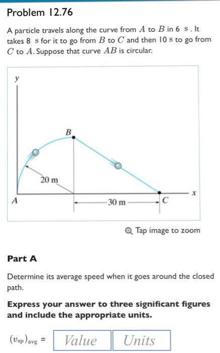 Solved A particle travels along the curve from A to B in 6 | Chegg.com